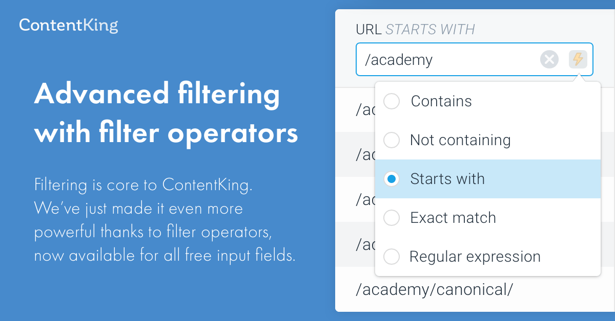 Advanced Filtering With Filter Operators